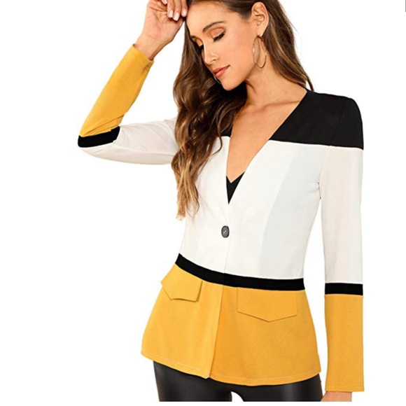 S. the Widow | Jackets & Coats | Mari Color Block Blazer | Poshmark